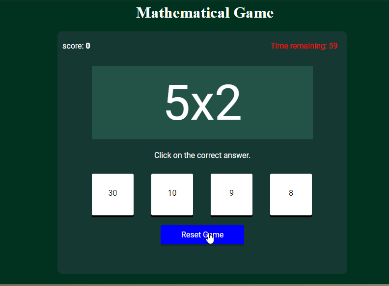 Simple Mathematical Game in JavaScript Free Source Code | SourceCodester